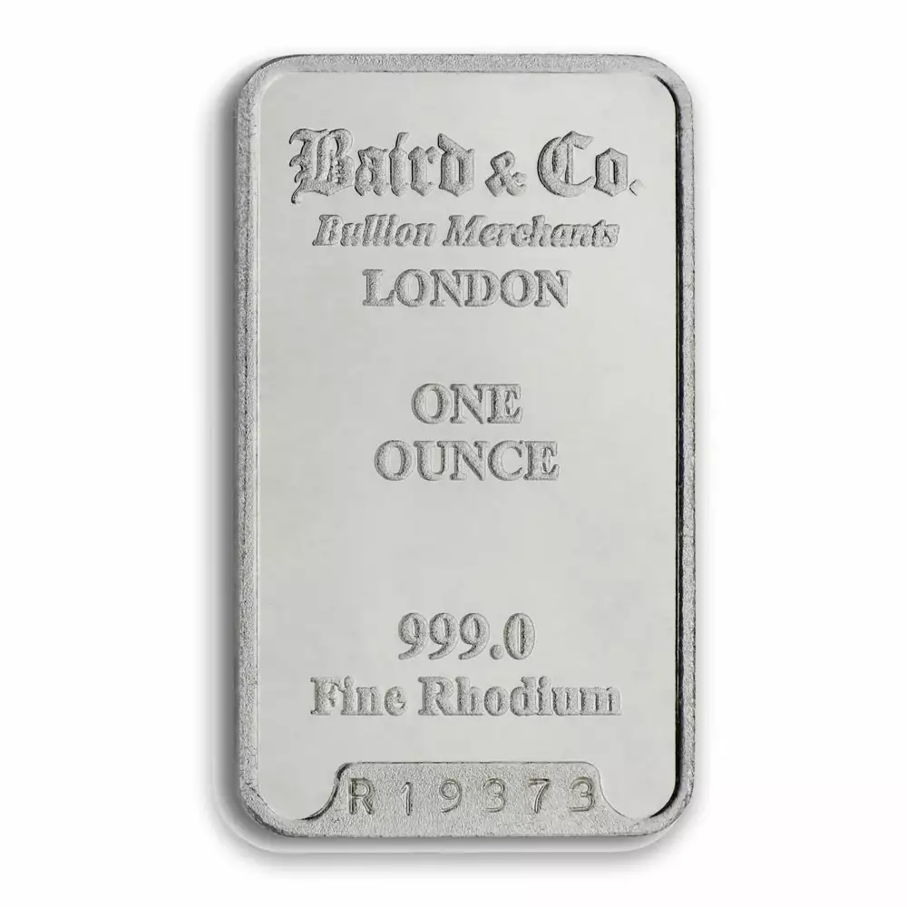 1 oz Baird & Co Rhodium Minted Bar - Bullion & Diamond Co.
